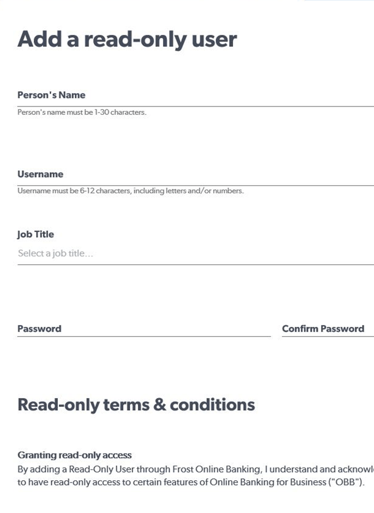 Frost Online Banking for Business